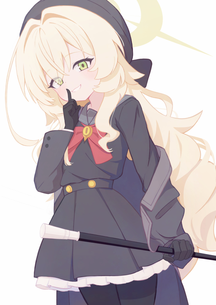 Safebooru - 1girl ahoge beret black coat black gloves black hat black pantyhose black sailor ...