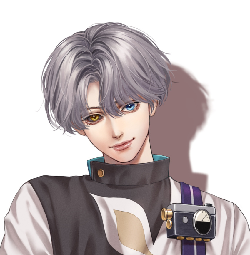Safebooru - 1boy alientomoe black sclera blue eyes closed mouth coat ...