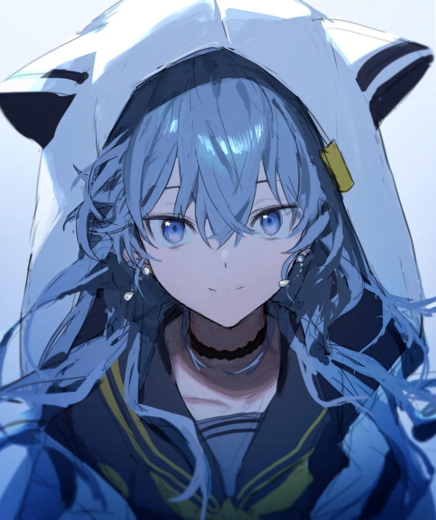 Safebooru 1girl Black Choker Blue Eyes Blue Hair Choker Closed Mouth 8220