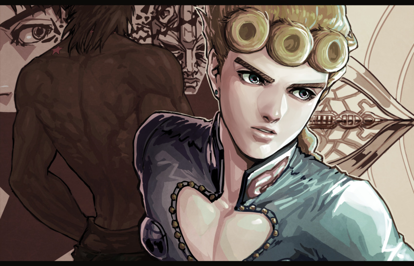 Safebooru - 2boys arrow blonde hair blue eyes dio brando giorno ...