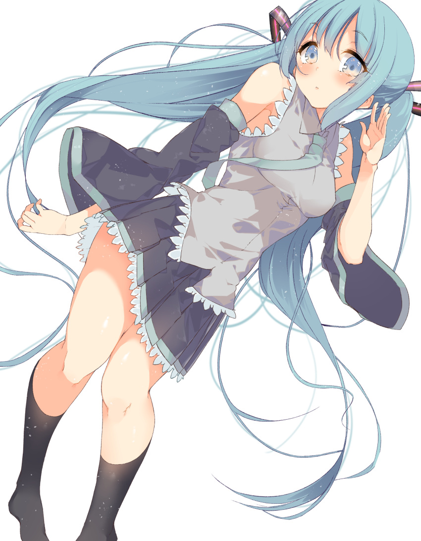 Safebooru - 1girl absurdres aqua eyes aqua hair detached sleeves hatsune miku highres kayahara ...