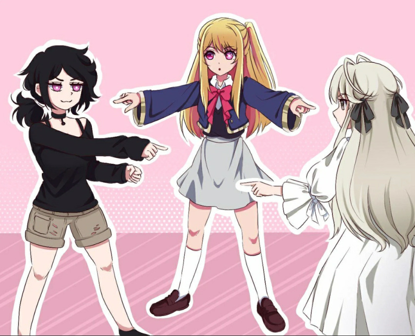 Safebooru - 3girls ashley graves hoshino ruby kasugano sora long hair ...