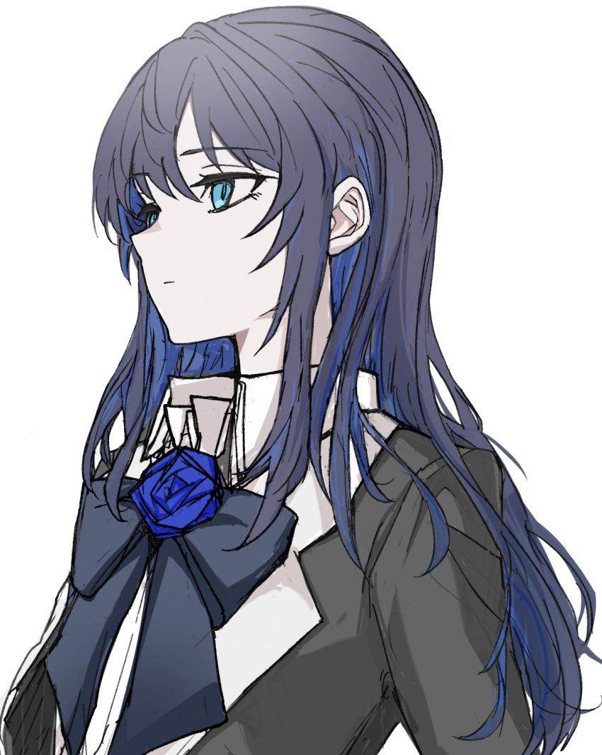 Safebooru - 1girl ado (utaite) black coat black hair blue eyes blue ...