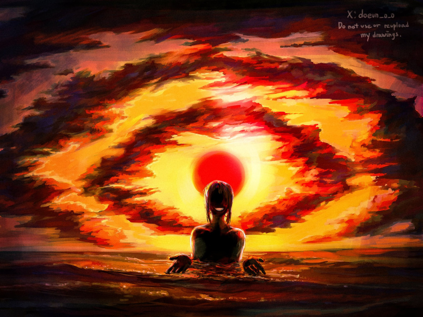 Safebooru - 1girl artist name chainsaw man clouds cloudy sky doeun o o ...