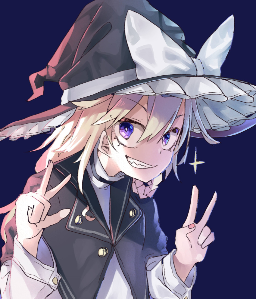Safebooru - 1girl absurdres black hat black vest blonde hair blue ...