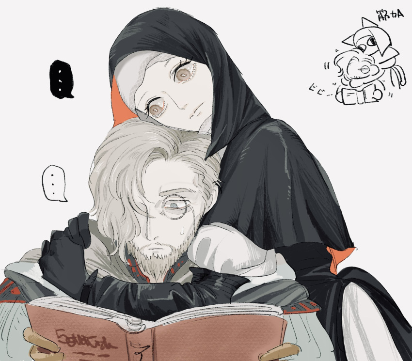 Safebooru - ... 1boy 1girl animal ears black gloves black hood blue ...