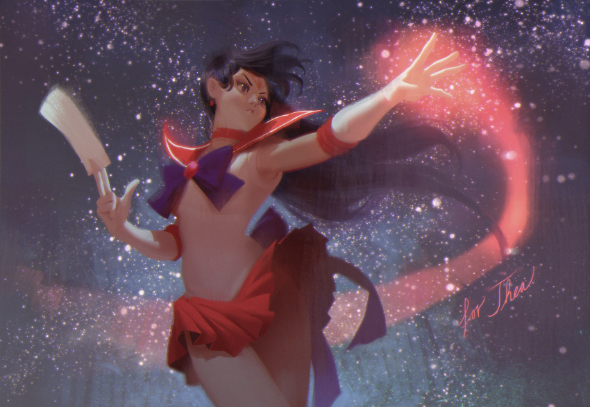 Safebooru - 1girl bishoujo senshi sailor moon black hair bow choker circlet cowboy shot earrings ...