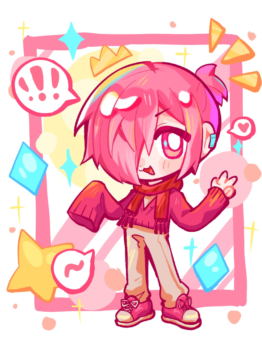 Safebooru - ! !! .xingxing shuimu. :3 :d chibi commentary ear piercing ...
