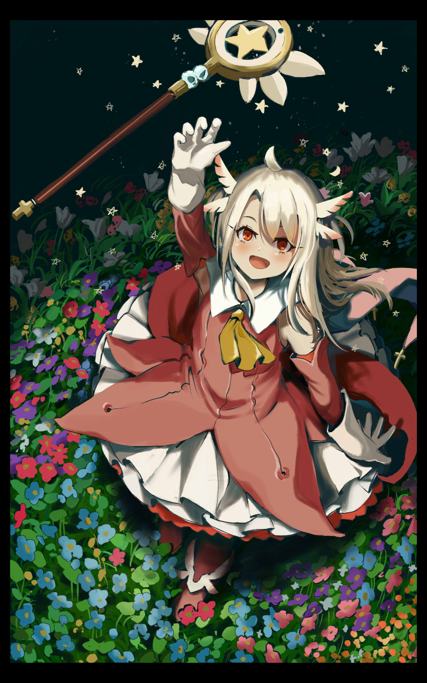 Safebooru - 1girl :d absurdres arm up blonde hair blush boots ...