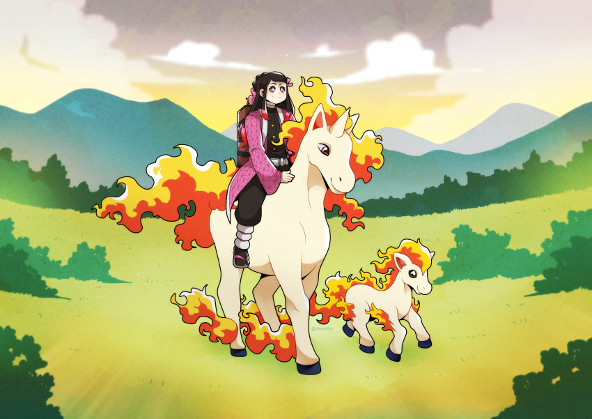 Safebooru - absurdres black hair bush crossover day evolutionary line ...