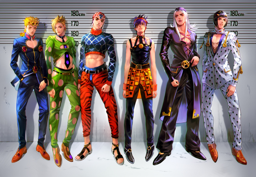 Safebooru - 6+boys black hair blonde hair bruno bucciarati giorno ...