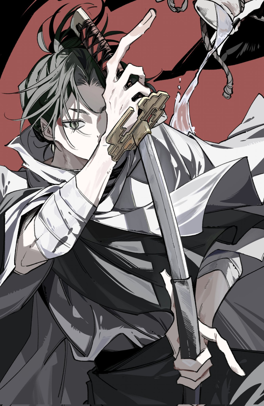 Safebooru - 1boy bandaged arm bandages cloak commentary request ...