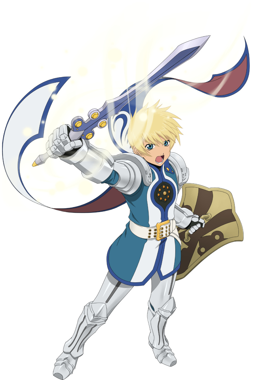 Safebooru - 1boy arm up armor artist request belt blonde hair blue eyes ...