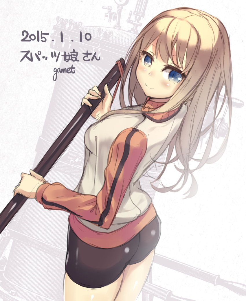 Safebooru 1girl Bike Shorts Blonde Hair Blue Eyes Garnet Highres Long 0759