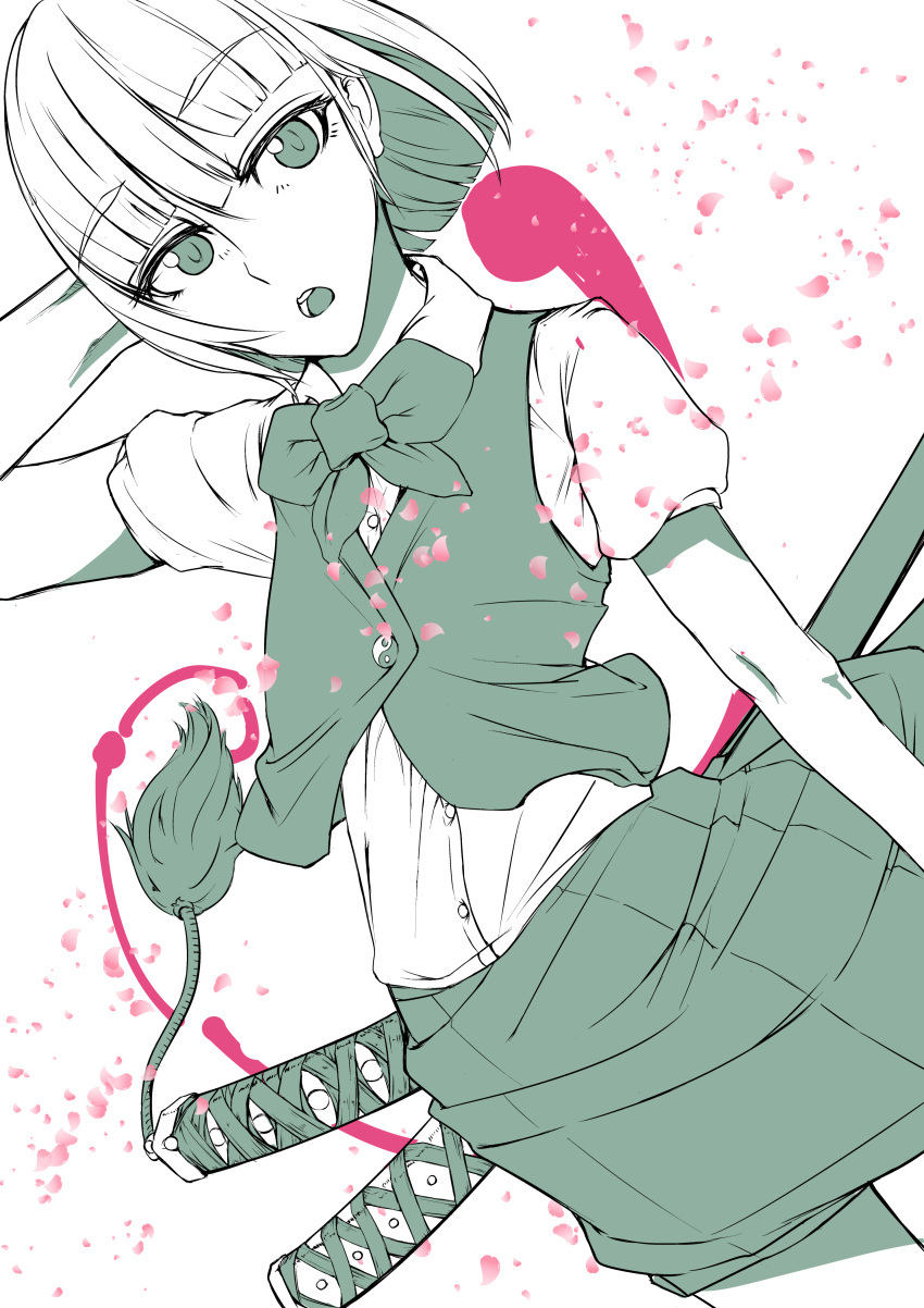 Safebooru - 1girl absurdres arm behind head bow daru buta dutch angle ...