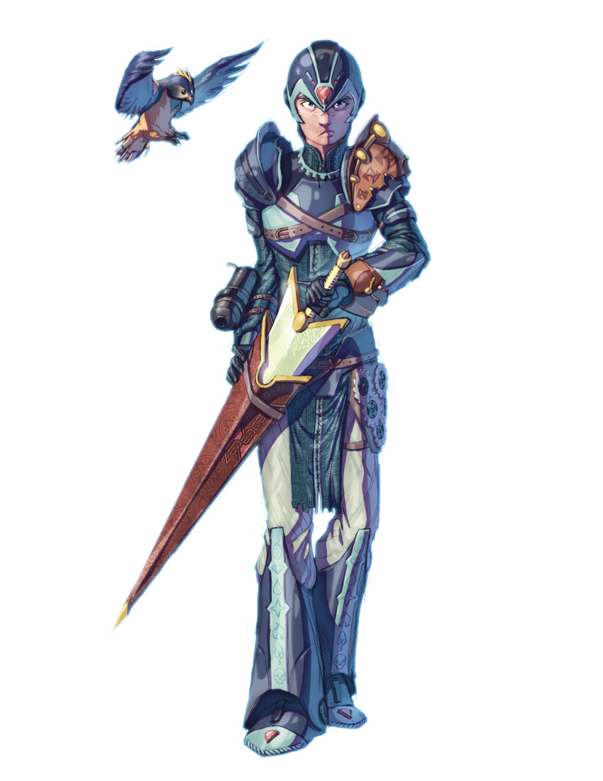 Safebooru - 1boy arm cannon bird blue eyes crossover eyebrows falcon ...