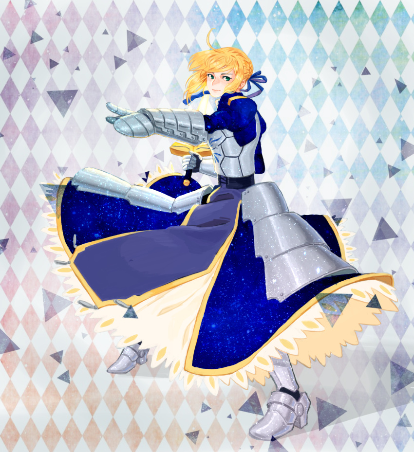 Safebooru - 1girl ahoge armor armored dress blonde hair dress fate/stay night fate (series ...