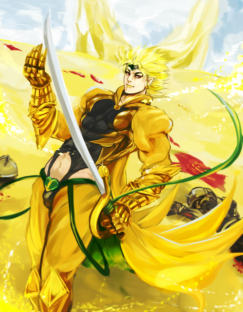 Safebooru - 1boy adapted costume armor blonde hair claws dio brando ...