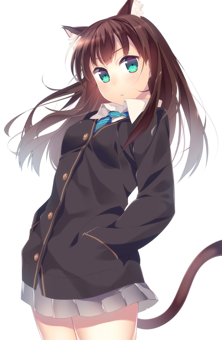 Safebooru - 1girl absurdres animal ears aqua eyes brown hair cat ears ...