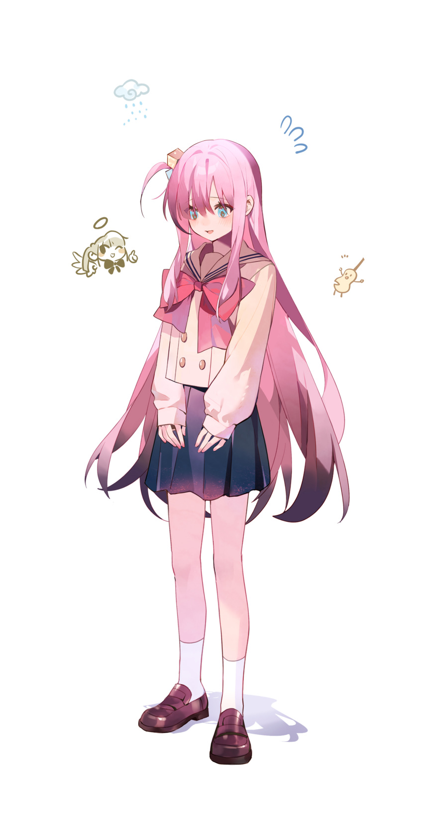 Safebooru - 1girl absurdres bangs blue eyes blush bocchi the rock! gotou hitori hair between ...