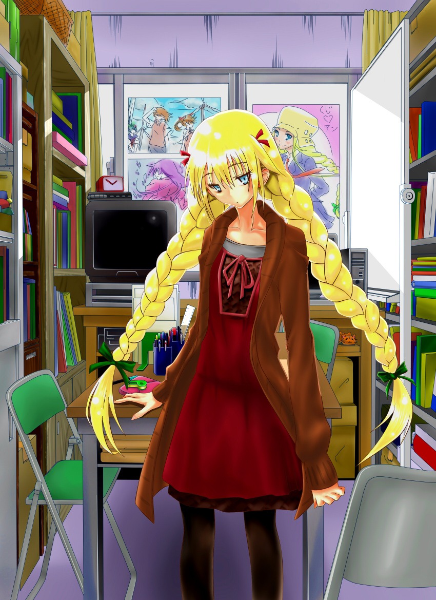Safebooru - 1girl absurdres bakemonogatari black legwear blonde hair ...