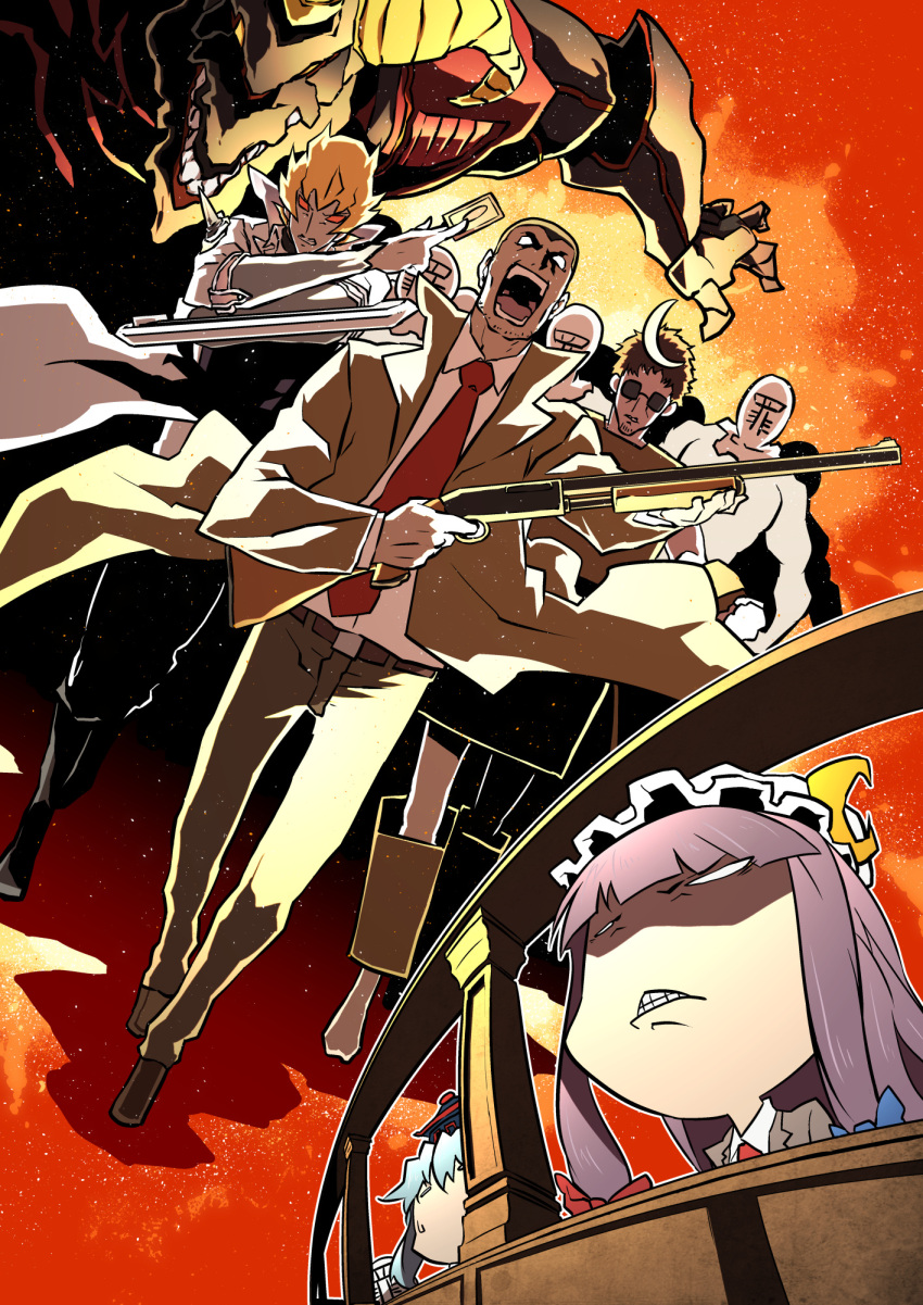 Safebooru - 2girls 6+girls :d blue hair bow card character request ...