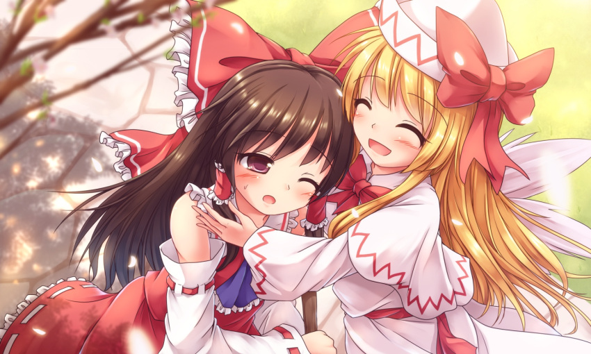 Safebooru D Ascot Blonde Hair Blush Bow Brown Eyes Brown Hair 1332