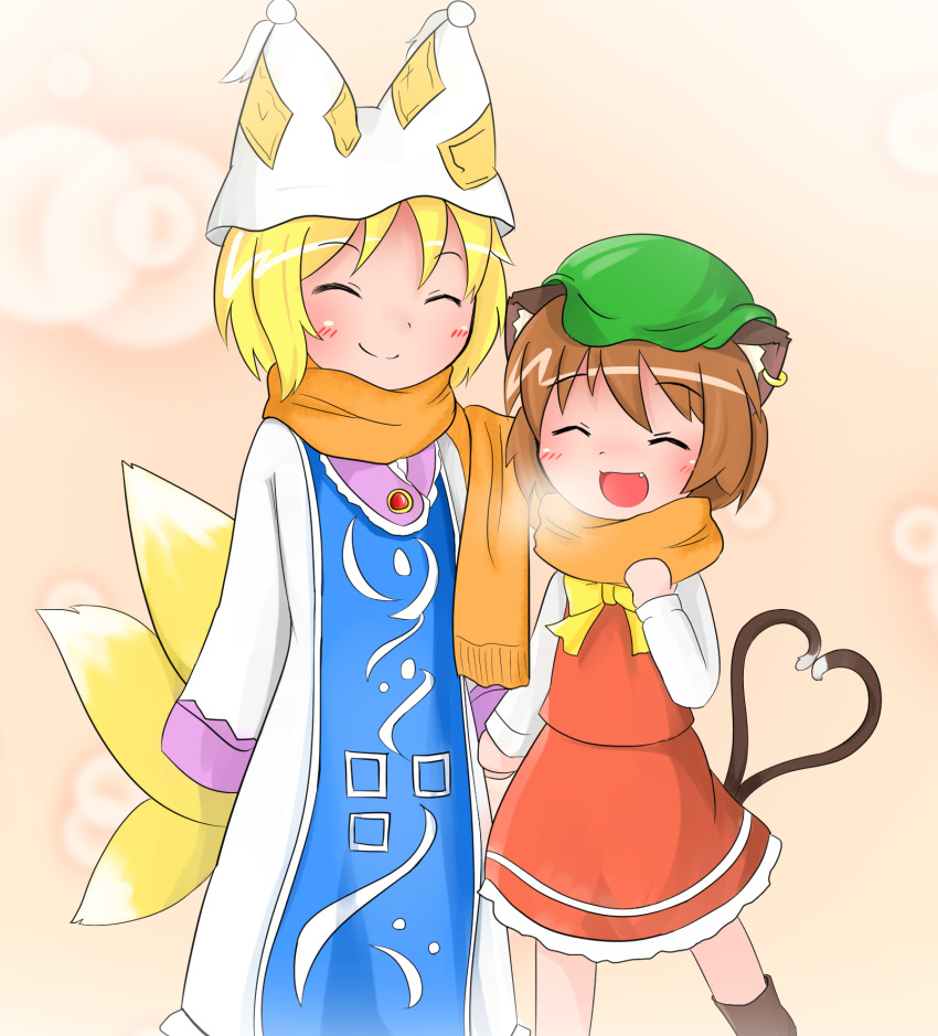 Safebooru - 2girls ^ ^ amboina animal ears blonde hair brown hair cat ...