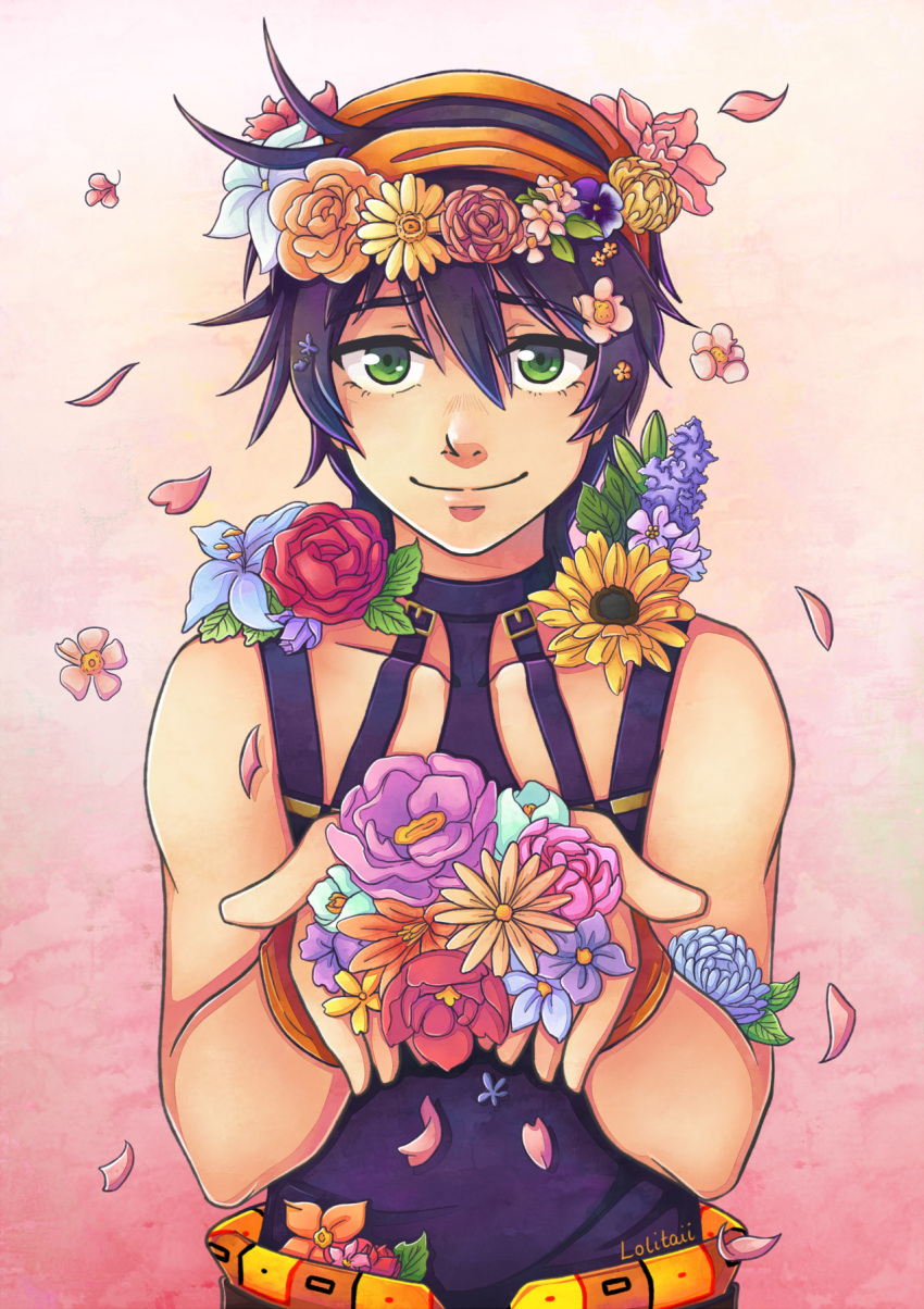 Safebooru - flower flower wreath green eyes highres jojo no kimyou na ...