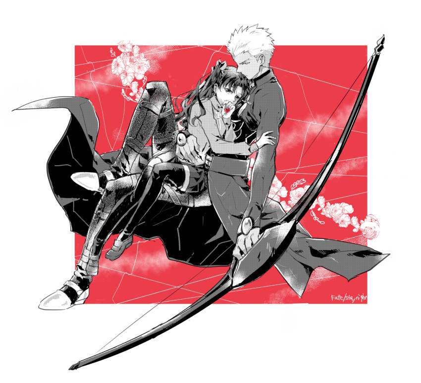 Safebooru - 1boy 1girl archer bow (weapon) carrying fate/stay night ...