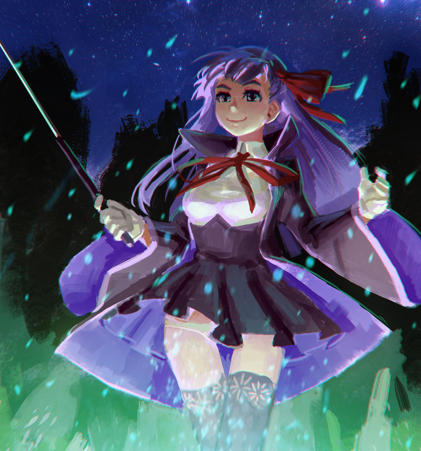 Safebooru - 1girl bb (fate/extra ccc) black legwear breasts cloak ...