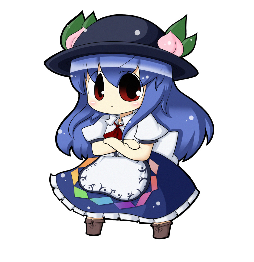 Safebooru - 1girl blue hair chibi crossed arms highres hinanawi tenshi ...