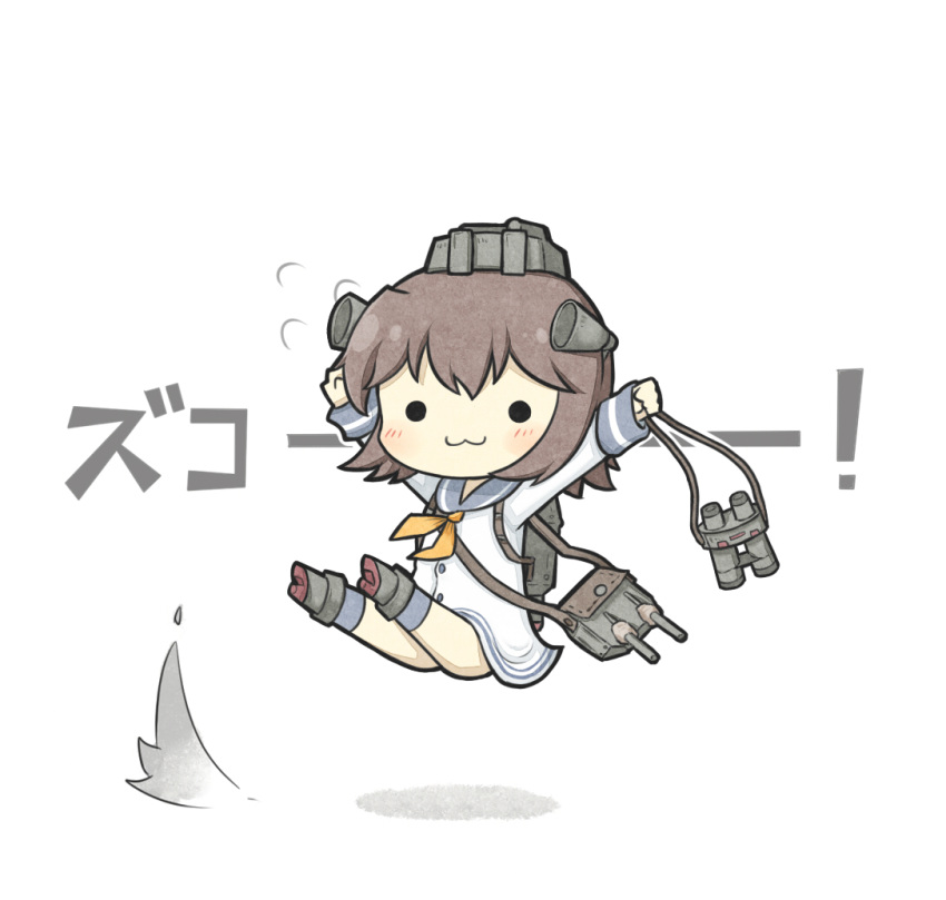 Safebooru - 1girl :3 ascii art binoculars brown hair chibi flying ...
