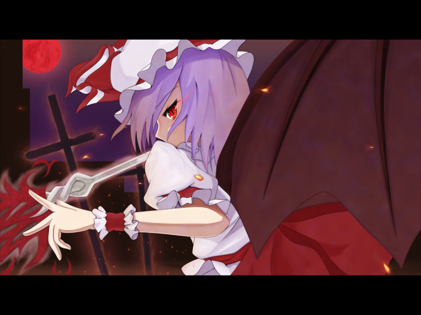 Safebooru - ilis moon polearm purple hair red eyes remilia scarlet ...