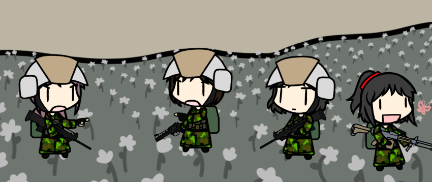 Safebooru - 2boys 2girls arguing arma (series) arma 3 assault rifle ...