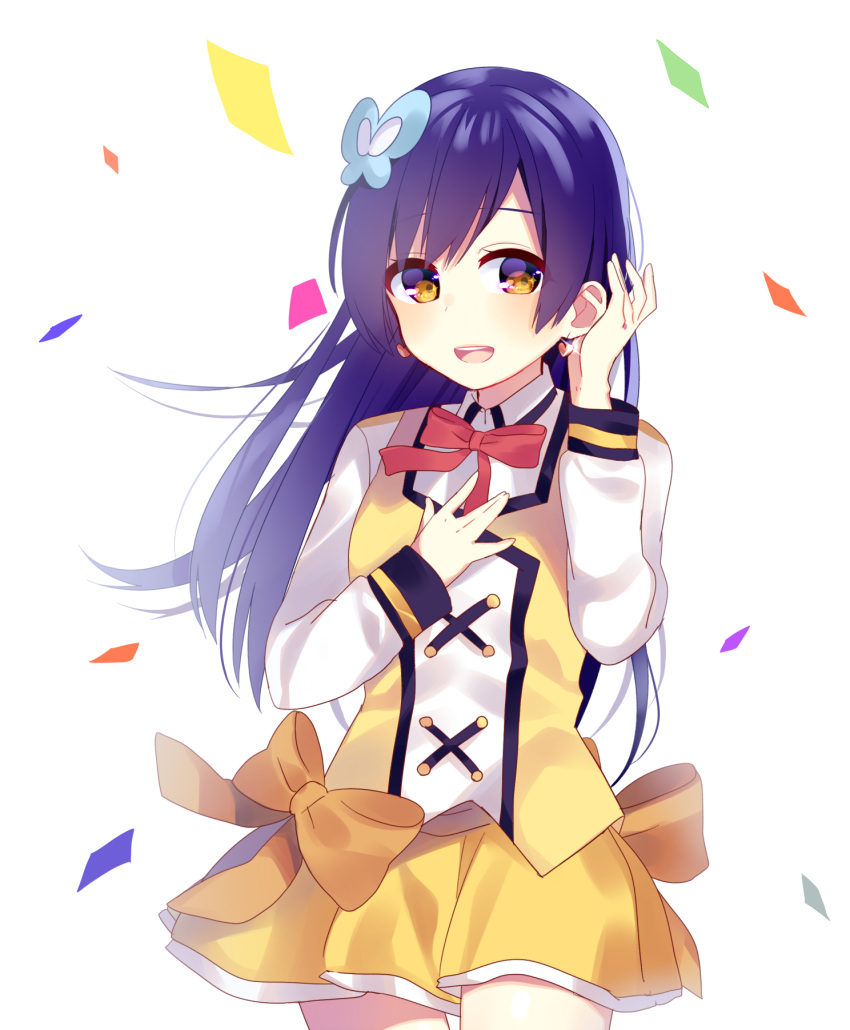 Safebooru - blue hair blush brown eyes dress happy long hair love live! school idol project ...