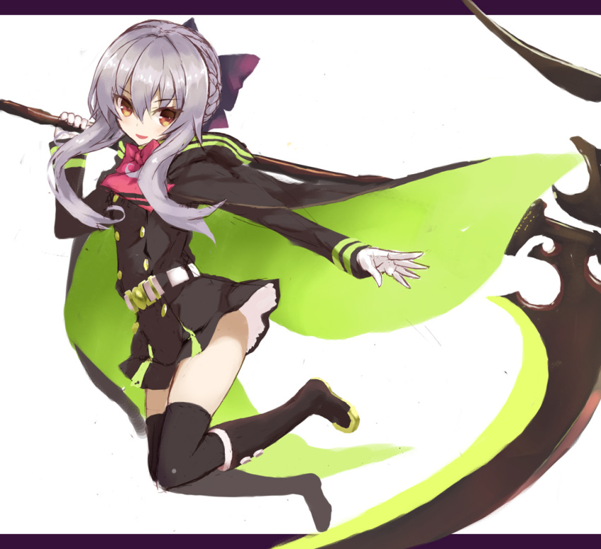 Safebooru - 1girl boots bow cape gloves goekawa hair bow hiiragi shinoa ...