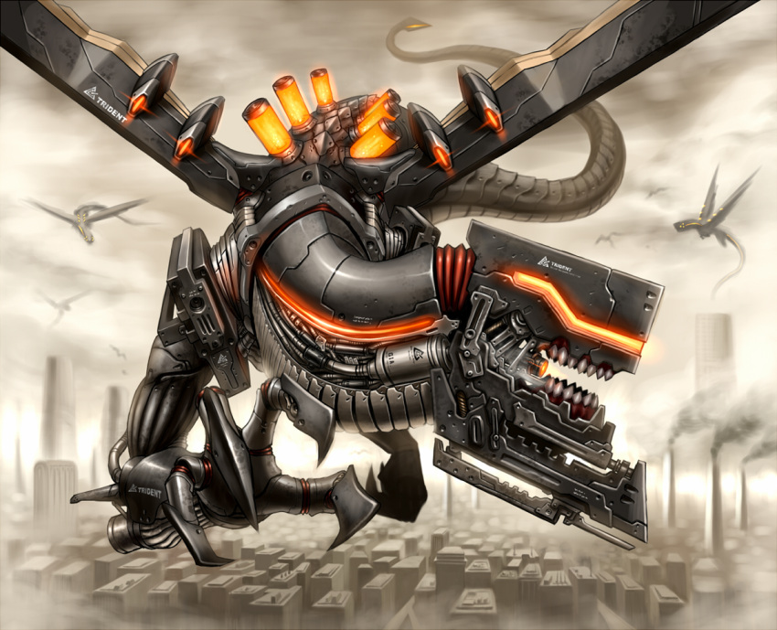 Safebooru - flying gia glowing monster original robot science fiction ...