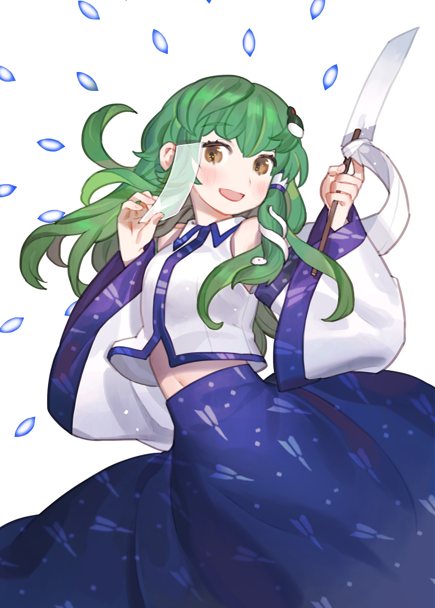 Safebooru - 1girl blush danmaku detached sleeves green hair gwayo hair ...