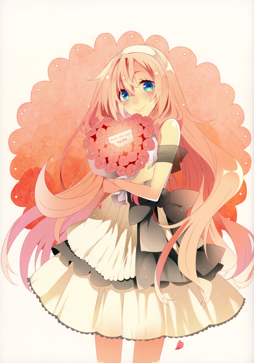 Safebooru - 1girl blue eyes blush dress flower hairband highres long ...