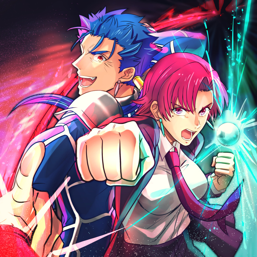 Safebooru - 1boy 1girl bazett fraga mcremitz blue hair fate/hollow ...