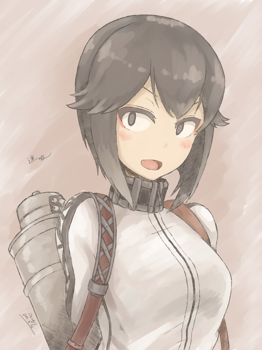 Safebooru - >:d 1girl :d black eyes black hair blush buchi imori ...