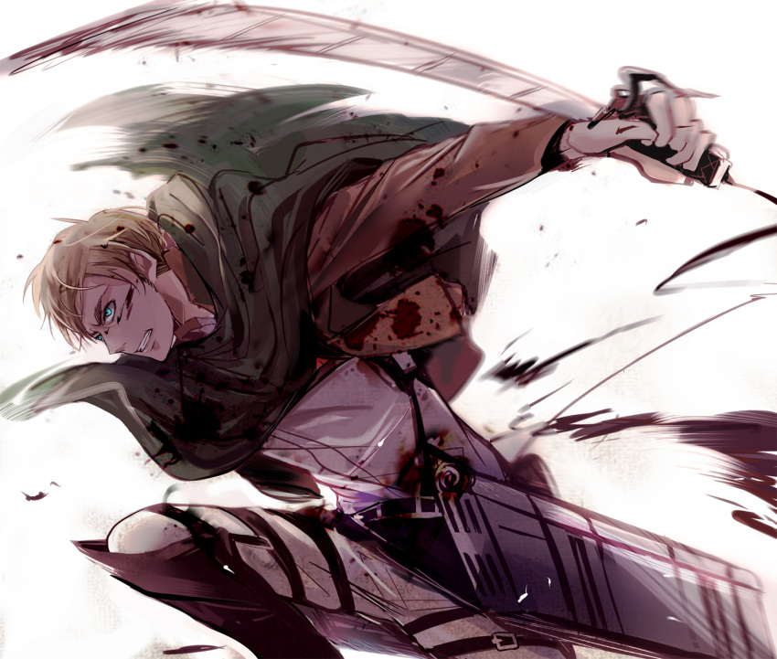 Safebooru - 1boy angry blonde hair blood blue eyes erwin smith g11030 ...