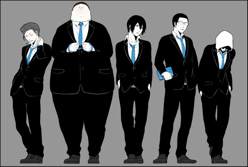 Safebooru - 5boys andou reiji asarai black hair formal fujino kiyoshi ...