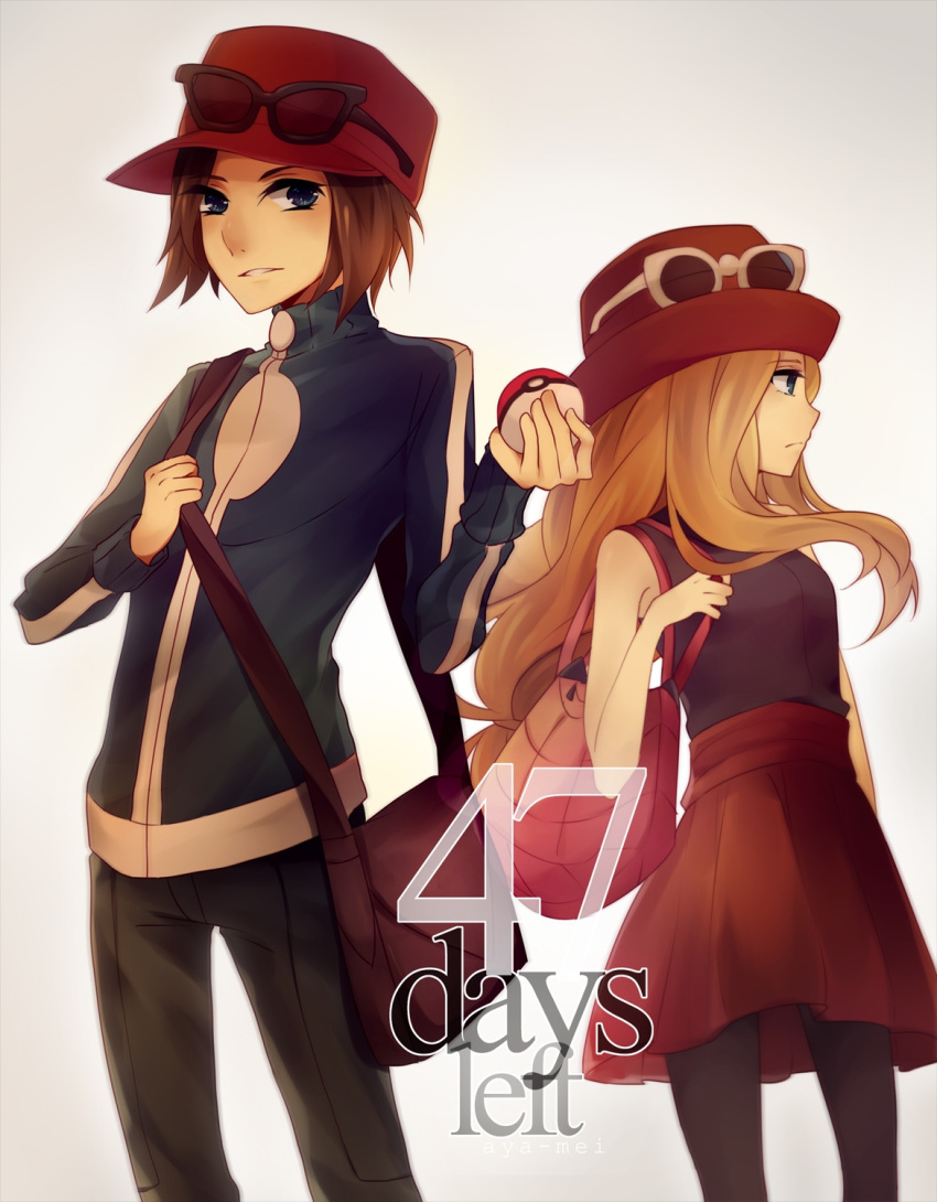 Safebooru - 1boy 1girl armpits aya (8819062) bag blonde hair blue eyes ...