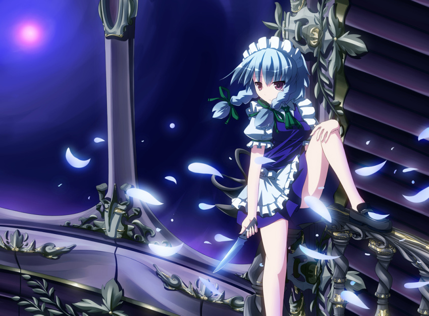 Safebooru - izayoi sakuya knife maid maid headdress silver hair tama ...