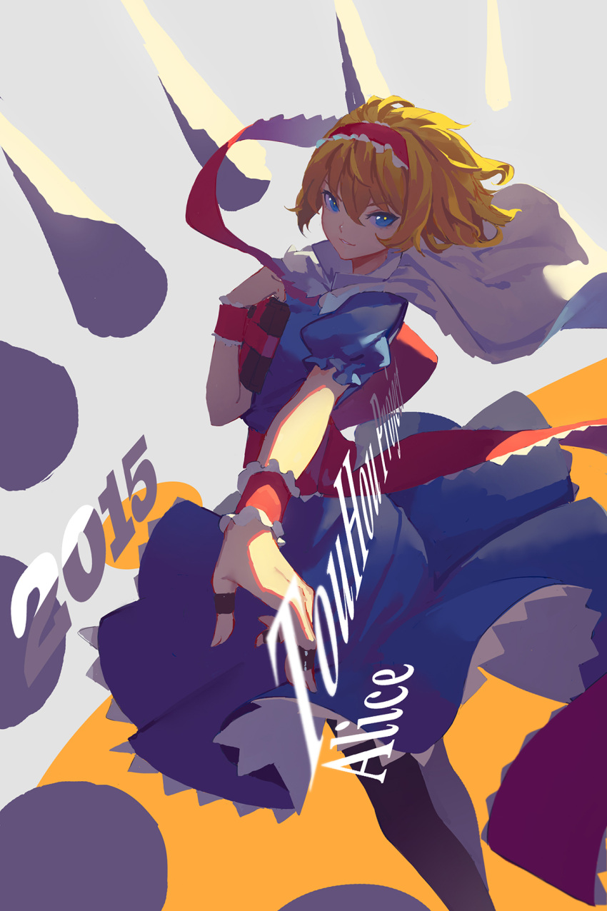 Safebooru - 1girl 2015 alice margatroid blonde hair blue dress blue eyes book capelet character ...