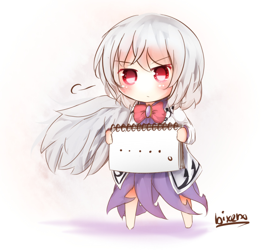 Safebooru - 1girl artist name bikuseno blush bow brooch chibi dress ...