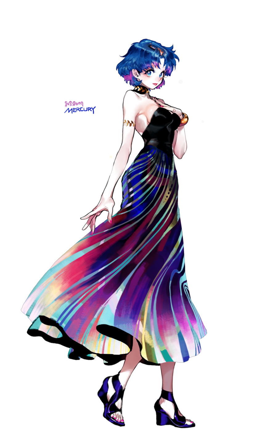 Safebooru - 1girl absurdres bangs bare shoulders bishoujo senshi sailor moon blue eyes blue hair ...