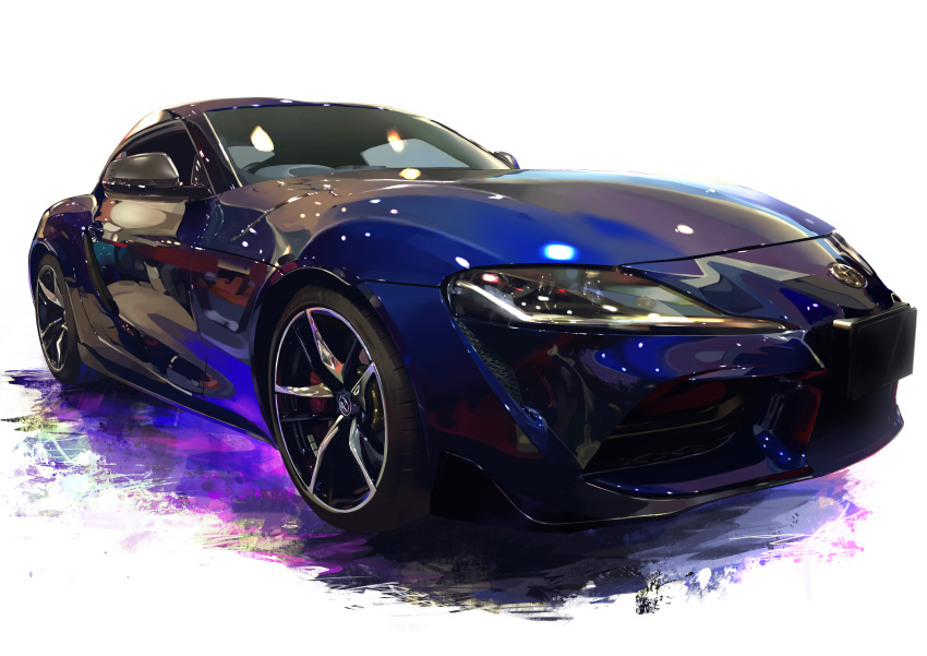 Safebooru - absurdres blue car car highres masa (siriusu-koko) motor ...